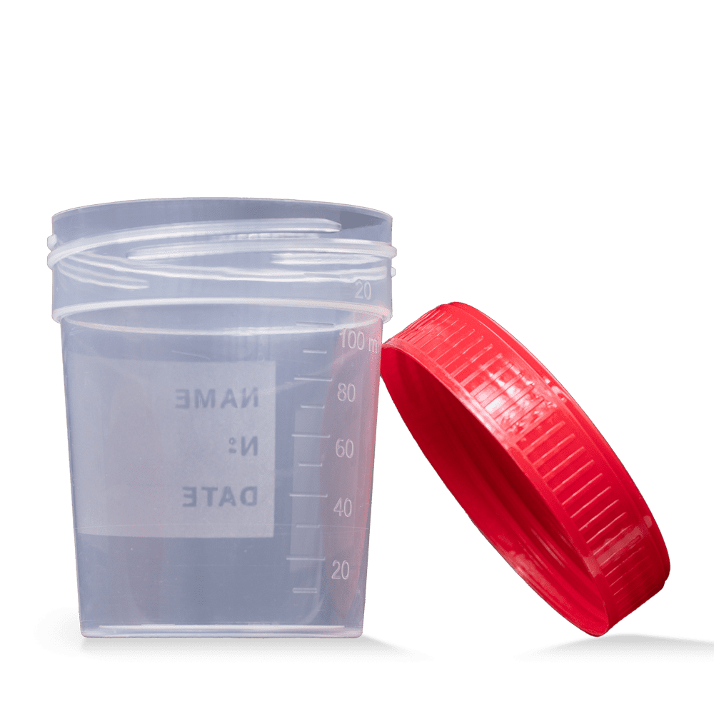 PP Urinsammelbehälter mit Schraubdeckel, 100 ml, Farbe transparent ...